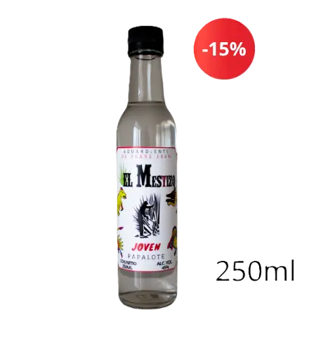 Mezcal Artesanal El Mestizo Papalote Joven 250ml | El Destiladero